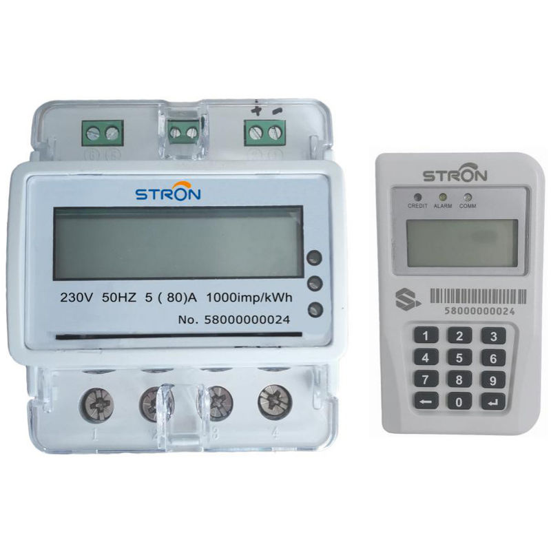 DIN Rail Split Keypad Single Phase Prepaid Electricity Meter With CIU