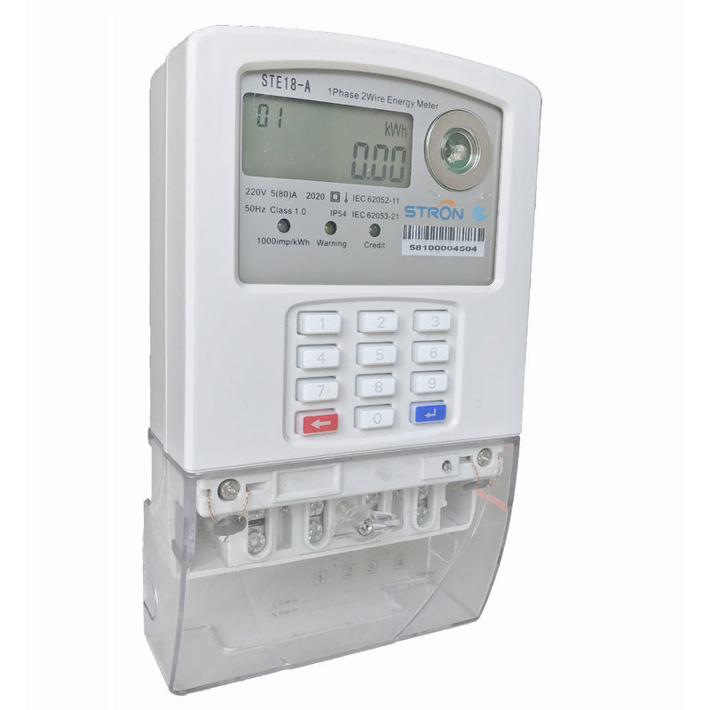TOU Tariffs Prepaid Smart Single Phase Energy Meter 230V Keypad Type
