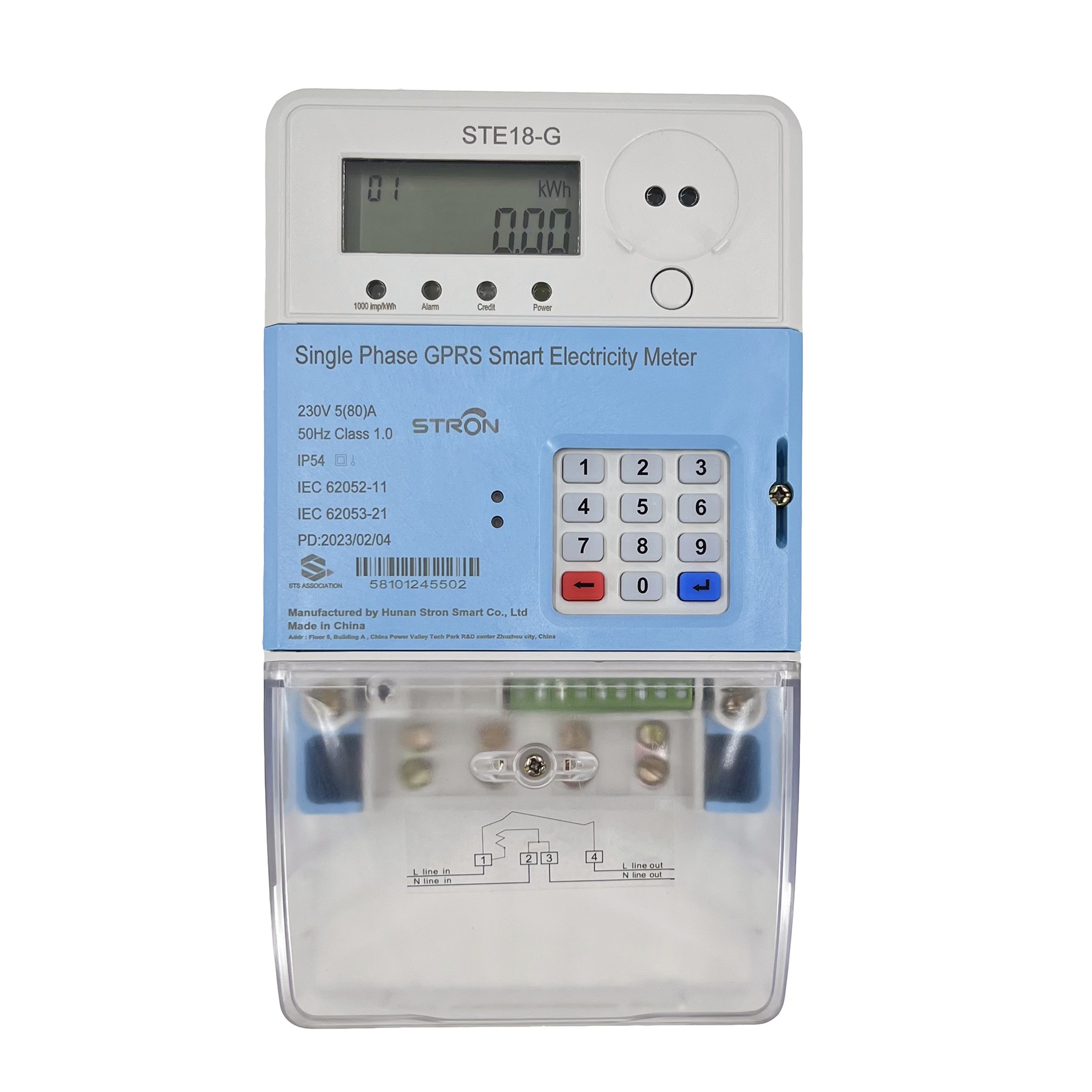 Single Phase 20mA Smart Prepaid Electricity Meter With Digital Keypad