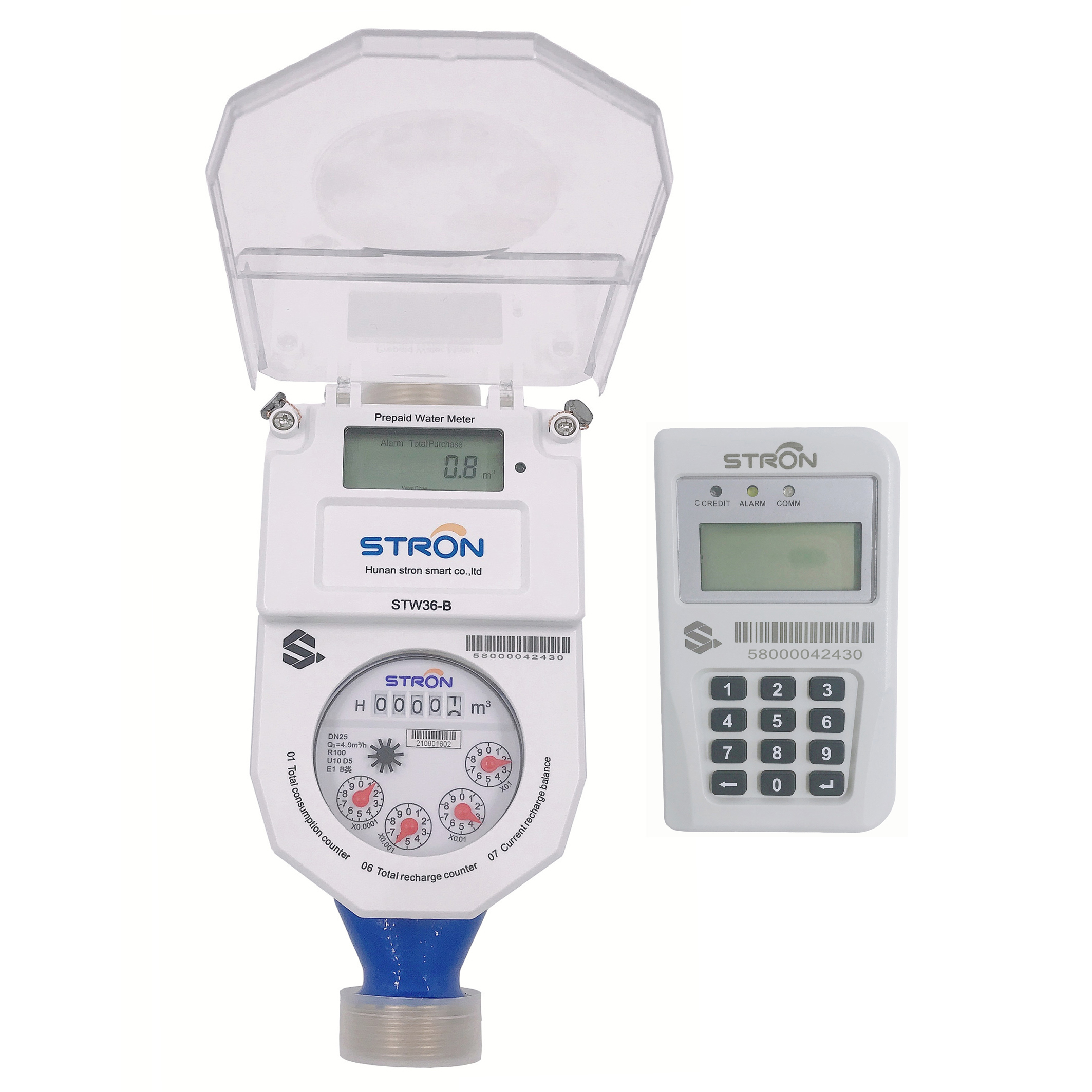 STS Prepaid Water Meter with Wireless Communication RF LoRa 12 Flow ...