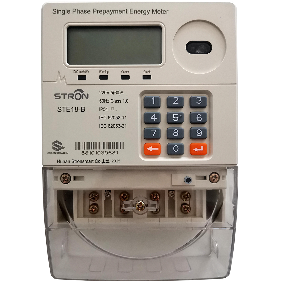50-60HZ Frequency STS Single Phase Smart Prepaid Electricity Meter with Keypad Input Way and ...
