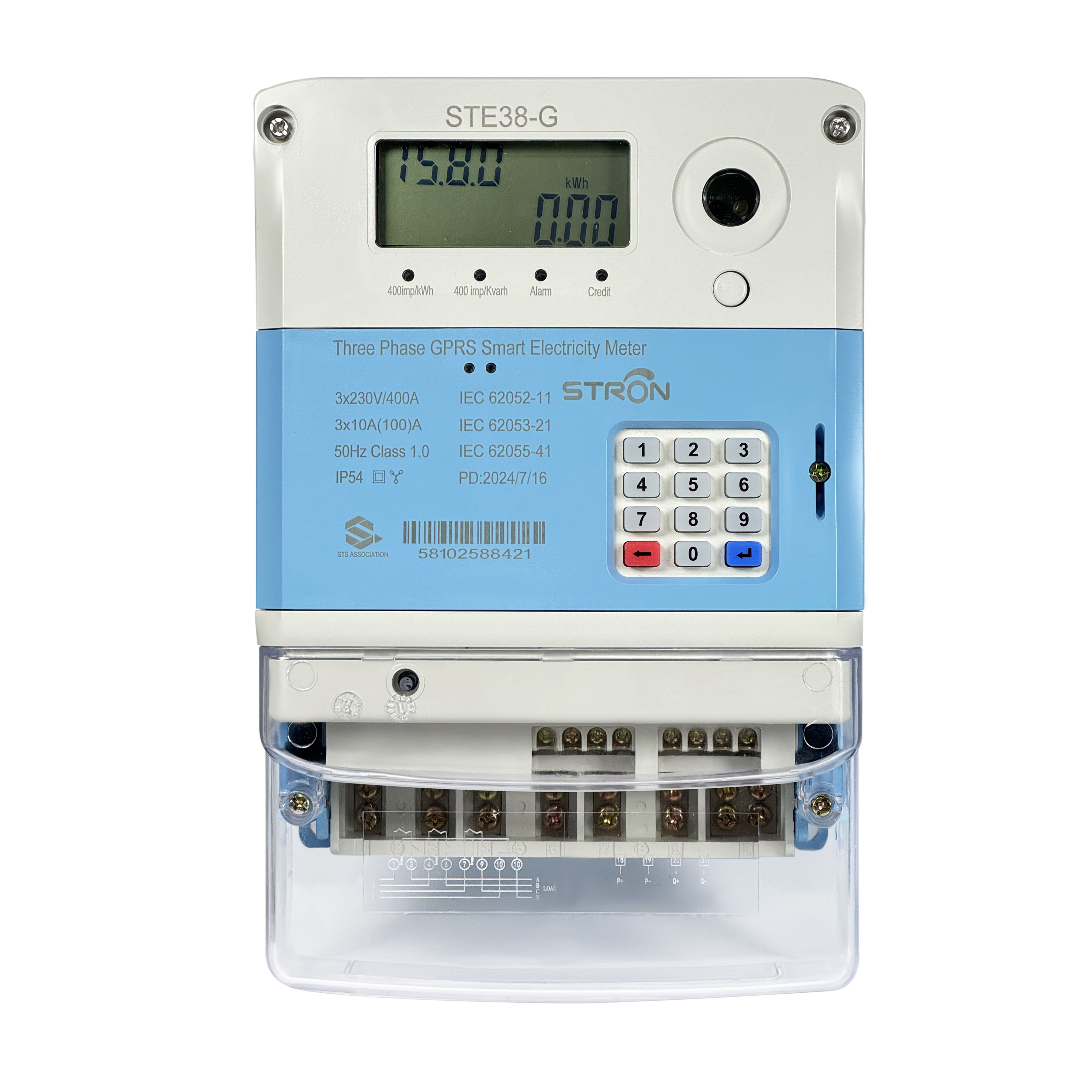 Three Phase STS Prepaid Energy Meter 4G/WiFi Communication for ...