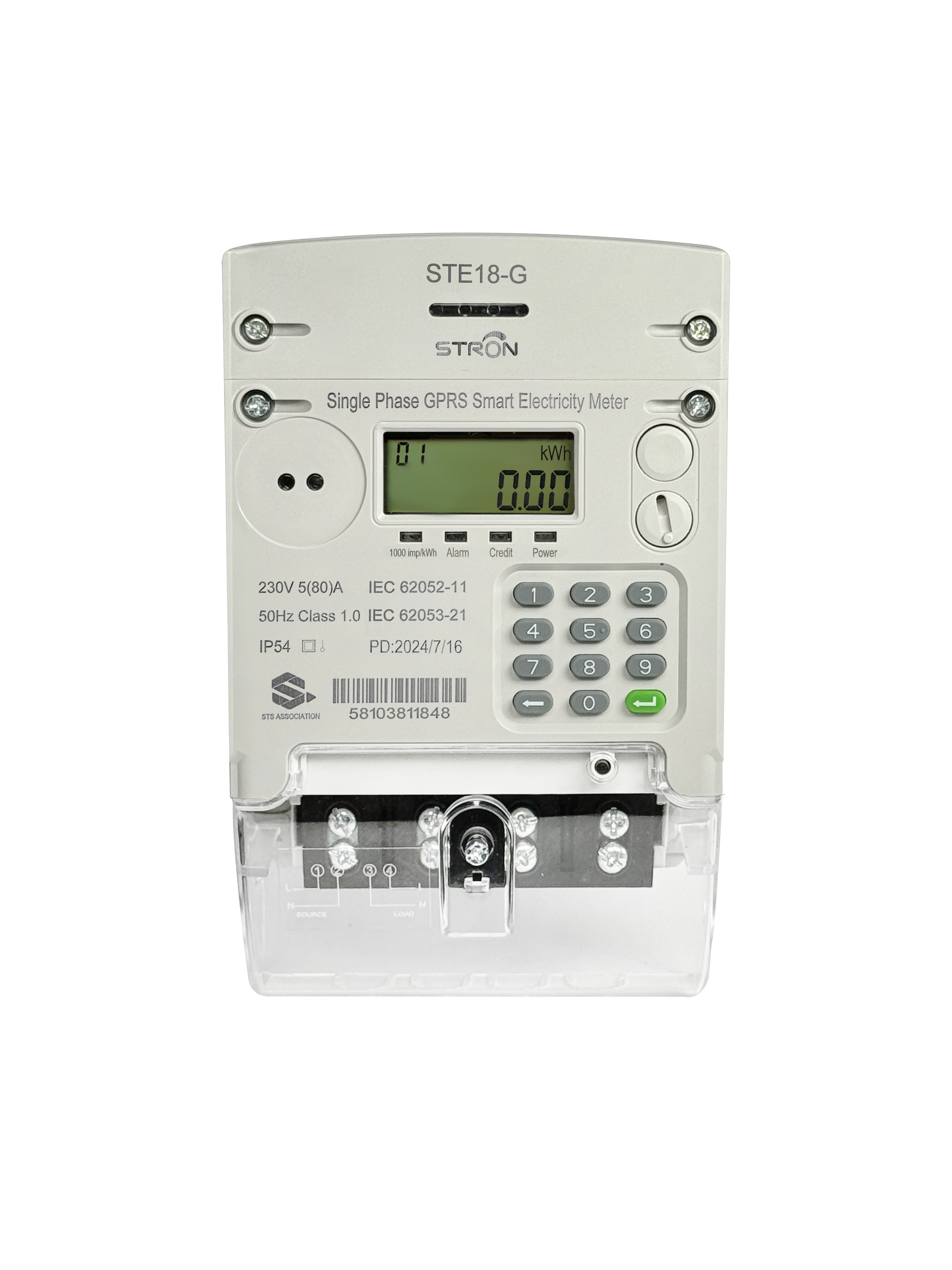 Smart Single Meter Smart Prepaid Electricity Meter with Keypad Input ...