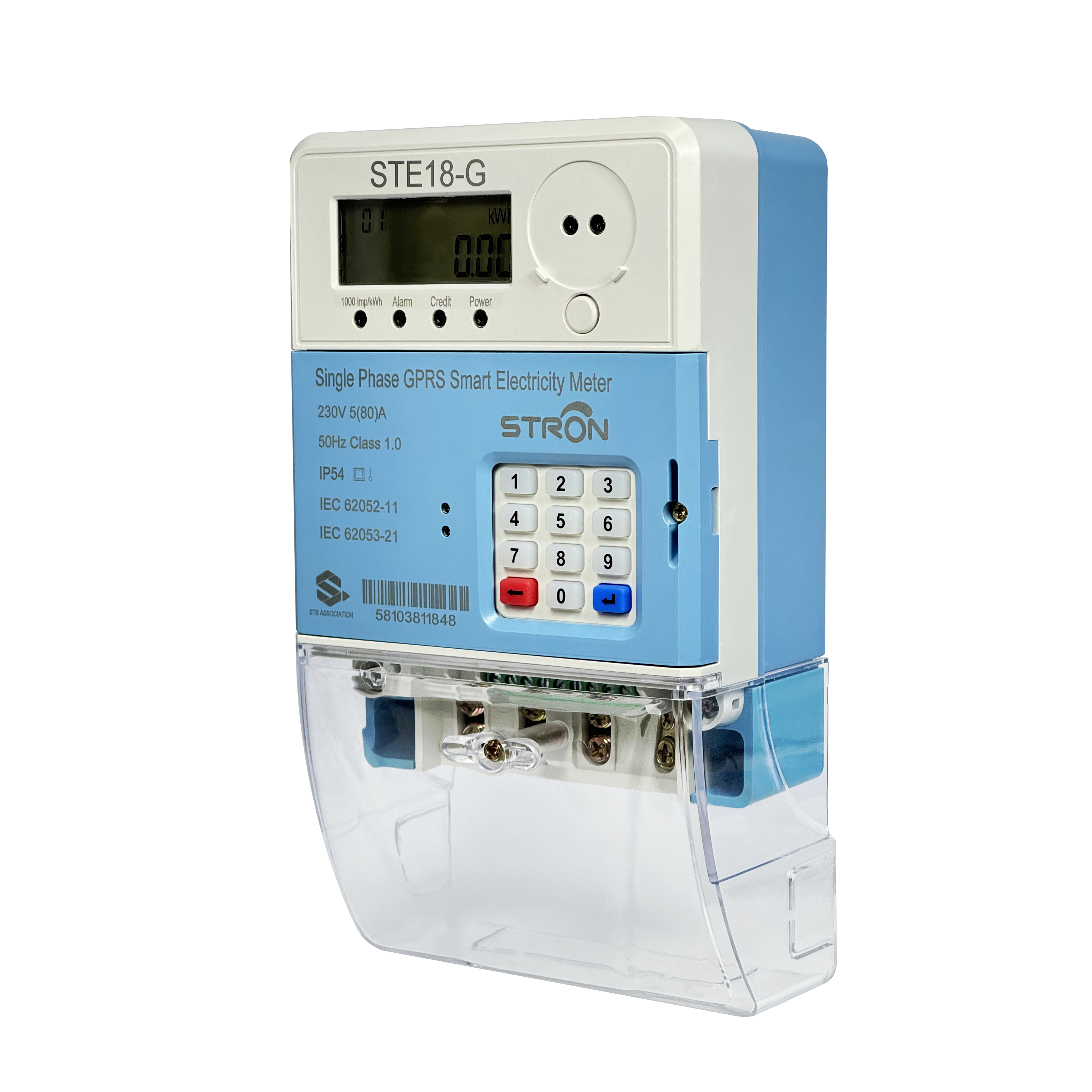 Class 1 Accuracy Smart Prepaid Electricity Meter Featuring Keypad Input ...