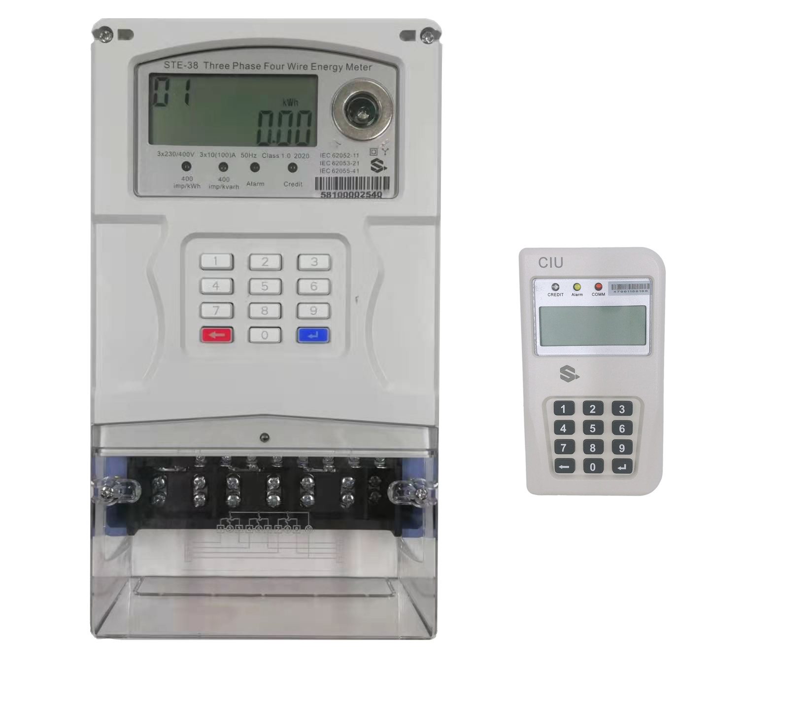 Keypad STS Standard Prepaid Split Three Phase Electricity Meter Anti ...