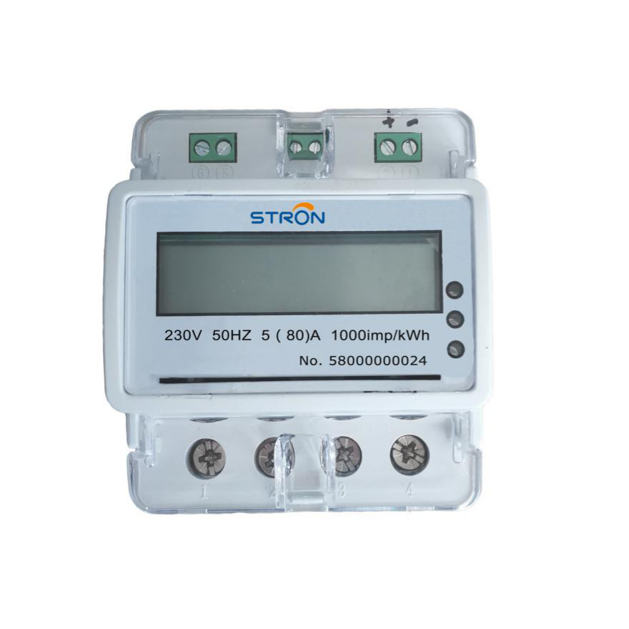 Single Phase Plastic Prepaid Electricity Meter Din Rail Mounting
